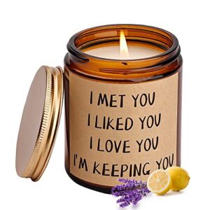 gifts for women, birthday gifts for women, funny romantic candles gifts for her,anniversary thanksgiving christmas mother's day gifts for women girlfriend wife, lavender soy scented candles(7oz)