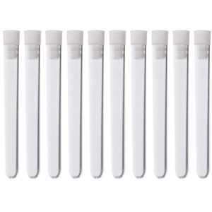 10pcs 12x100mm 8ml test tubes with green caps clear plastic test tubes set for halloween, christamas, scientific themed kids birthday party supplies, daily storage home storage box sealed bottle