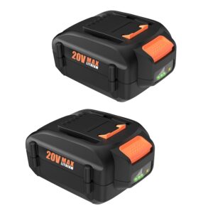 bakipante 2pack 20v 6.5ah lithium battery for wor 20 volt battery wa3575 wa3525 wa3578 wa3520 wa3742 wg155s wg251s wg890 wg890 wg891 fit for wor 20v cordless tools