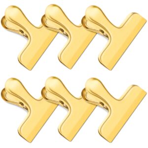 6 packs gold chip clips bag clips food clips, bag clips for food, clips for food packages, air tight seal kitchen clips snack clips bag clips