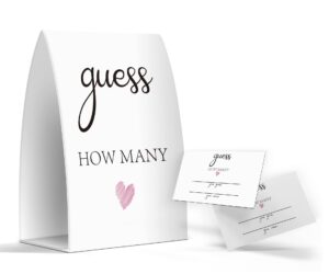 guess how many, bridal shower decorations, bridal shower games - one sign and 50 cards(many021)