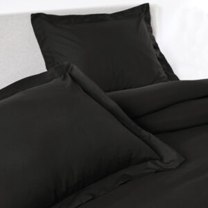 peachskinsheets 1500tc level of softness soft cooling duvet cover set | king/cali king size - midnight black