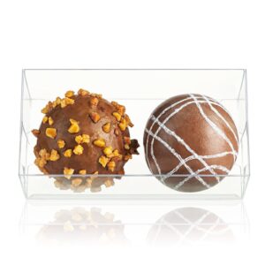 slshepack 45 pack 3 1/8"x1½"x1½" plastic clear truffle boxes packaging 2 chocolate boxes wedding favor caramels boxes candy gift boxes little glass bears boxes treat boxes （pay attention to size）