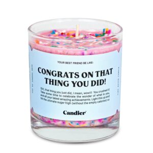 candier - congrats on that thing you did candle, scented phthalate-free soy candles with 60+ hours burn time, candles for women & men