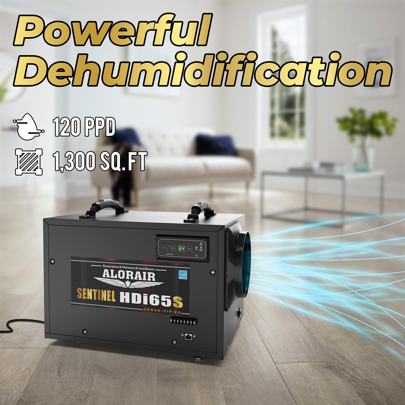 ALORAIR 120 PPD Commercial Dehumidifiers with Pump and Hose, Crawl Space Basement Dehumidifier, Industry Water Damage Unit, Compact, Portable, Auto Defrost, Memory Starting