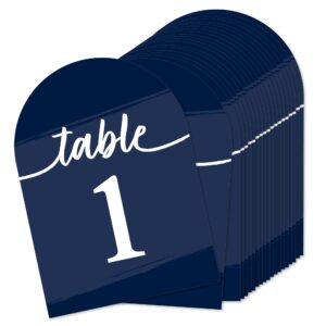 big dot of happiness navy blue elegantly simple - wedding receptions, parties or events double-sided 5 x 7 inches cards - table numbers - 1-20