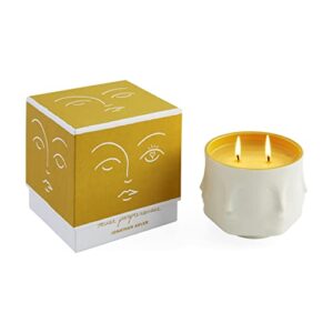 jonathan adler muse couleur pamplemousse candle, white/yellow 5 25 inch