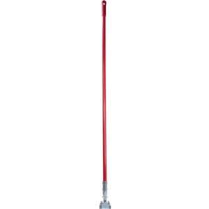 sparta jaw clamp dust mop handle, floor dust mop frame handle, gripper holder with clip-on connector for floor cleaning, janitorial supplies, commercial use, 60 inches, red