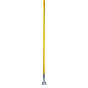 sparta jaw clamp dust mop handle, floor dust mop frame handle, gripper holder with clip-on connector for floor cleaning, janitorial supplies, commercial use, 60 inches, yellow