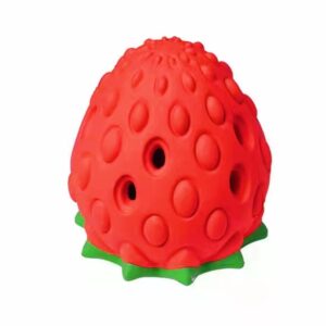 hsrbo strawberry chew toy for dogs,natural rubber balls for aggressive chews,cleans teeth and gums,treat food dispensing toys, indestructible dog toys, toy for dog interactive