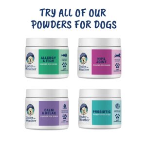 Under The Weather Allergy & Itch Relief Powder for Dogs | Dog Allergy and Itch Aid | Immune Booster and Skin & Coat Supplement for Dogs | Aids Seasonal Allergies, Skin Hot Spots & Anti-Itch