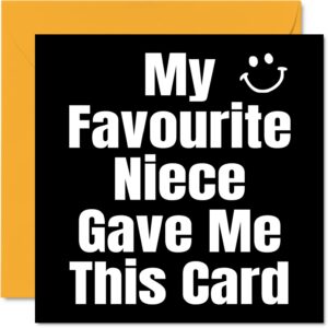 stuff4 funny birthday cards for aunt uncle - my favourite niece - joke happy birthday card for uncle aunt from niece, aunt aunty birthday gifts, 5.7 x 5.7 inch humor greeting cards gift