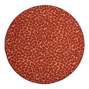 furnish my place cheetah print area rug, animal print pattern mat, pet-friendly indoor carpet, wildlife animal inspired with cheetah design rug for living room, home décor, 4' round