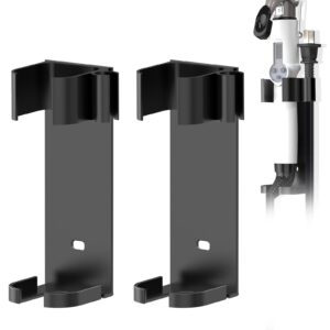 linkidea 2 pack curling iron holder wall mount for devices diameter under 1.38" (3.5cm), hair styling tool storage organizer, hairdressing hanging rack stand for flat irons, curling wands (black)