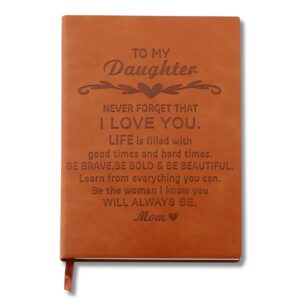 daughter gifts to my daughter never forget that i love you leather notebook i love you daughter gifts form mom graduation encouragement gifts (to my daughter)