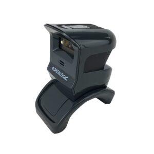 datalogic gryphon gps4490 omnidirectional corded 2d/1d presentation barcode scanner, includes usb cable and adjustable stand