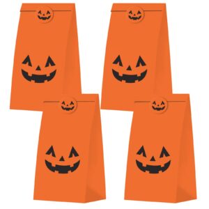 keringo 30 pcs halloween pumpkin gift bags for pumpkin decor tote party favor goody candy gift bag trick or treat bags for pumpkin decorations party favors for kids adults halloween party decorations