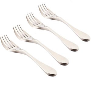 knork original matte salad fork, 4 piece set, 18/10 stainless steel