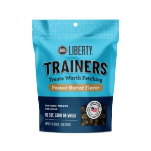 bixbi liberty trainers, peanut butter - small training treats for dogs - low calorie, all natural grain free dog treats