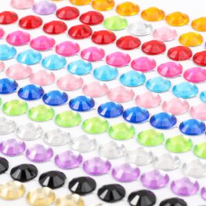 3120pcs 6mm Self-Adhesive Rhinestone Stickers Gem Stickers Jewels Crystal Embellishment Sheet for Crafts DIY Card Making (12 Sheets)