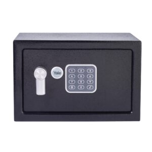 yale small value safe, digital keypad, led light indicators, steel locking bolts, emergency override key, ysv/200/db2