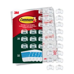 command outdoor light clips with foam strips, clear, 30/pack (17017clraw30na)