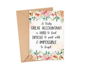 emily gift accountant card - accountant leaving card - a truly great accountant is hard to find - farewell card - appreciation card - retirement card