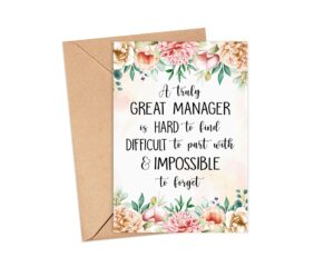 emily gift manager card - manager leaving card - a truly great manager is hard to find - farewell card - appreciation card - retirement card