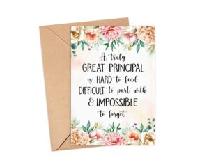 emily gift principal card - principal leaving card - a truly great principal is hard to find - farewell card - appreciation card - retirement card