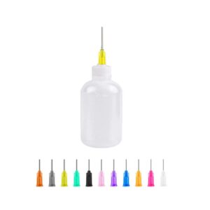 dispensers applicator bottles set, 50ml dispensing bottles with 11pcs 0.5 inch dispensing needles for diy quilling, acrylic painting, oiler bottle, craft, artwork hobbies