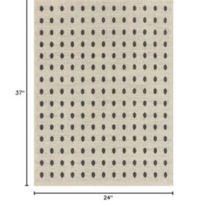 LUXE WEAVERS Modern Geometric Dots Cream 2x3 Area Rug