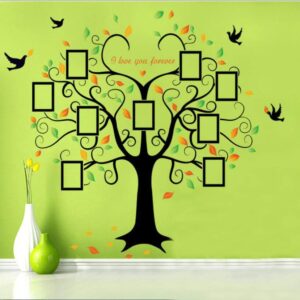 Pinenjoy Large Family Tree Wall Sticker Photo Frame Wall Decal 63x80inch Removable Self-Adhesive Vinyl Wall Clings for Living Room Bedroom Decoration