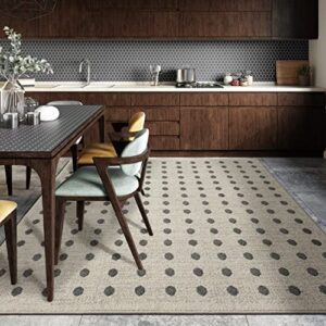 LUXE WEAVERS Modern Geometric Dots Cream 2x3 Area Rug