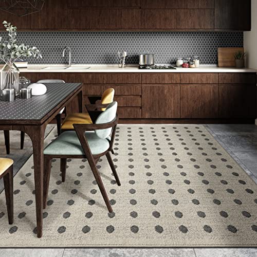 LUXE WEAVERS Modern Geometric Dots Cream 2x3 Area Rug