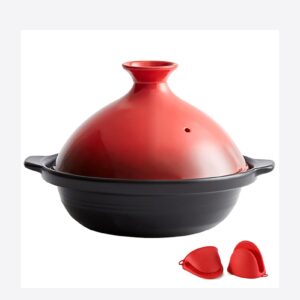 ylwx tagine cooking pot, handmade tajine pot moroccan, simple clay pot for cooking, ceramic cookware (color : red, size : x-small)