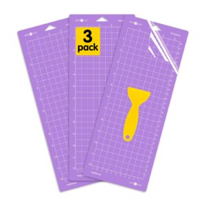 htvront strong grip cutting mat for cricut joy - 3 pack 4.5x12 stronggrip quilting mats for cricut joy bundle, purple adhesive cutting mats replacement accessories for cricut