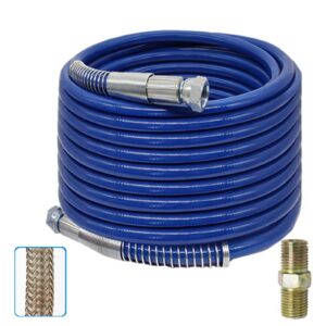 gylbf 50ft x 1/4" upgraded airless paint sprayer hose sprayers, airless paint hose made of four layers of quality materials, contains encrypted steel wire layer