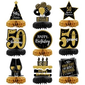 9 pieces 50th birthday decorations 50th birthday centerpieces for tables 50th birthday party decorations for men and women (50th)