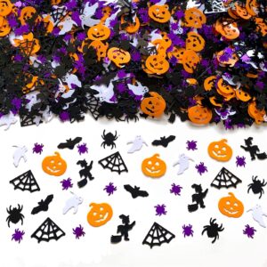 1100pcs halloween confetti, pumpkin bat witch spider confetti for halloween party decorations,metallic foil glitter table confetti sprinkles