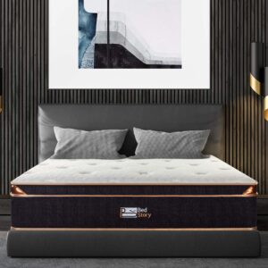 bedstory hybrid mattress medium firm black (10'' mattress, full)