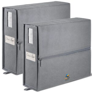 linenmate the original linen storage container, 2-pack (queen/king size, grey)