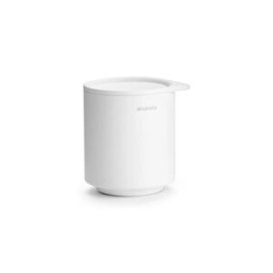 brabantia mindset bathroom storage pot with lid (mineral fresh white) cue tip, cotton pads, jewellery storage organizer holder for washbasin or cupboard