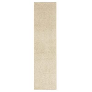 mohawk home vado modern contemporary geometric sand 2' x 5' area rug perfect for living room, dining room, office