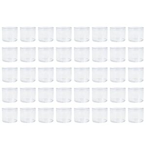 novelinks 40 pack 8 ounce clear plastic pot jars with lids - refillable leak proof plastic container jars for travel storage & household storage (circular)