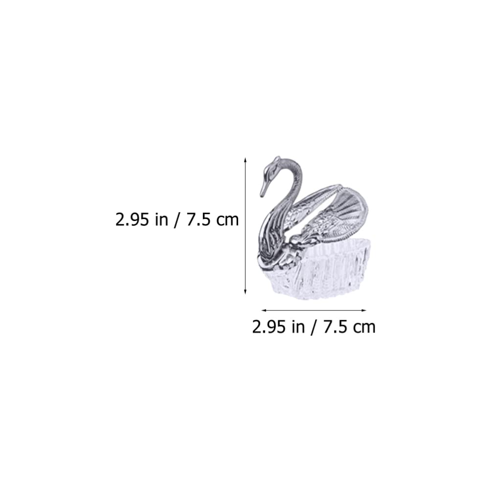 24Pcs Wedding Candy Boxes Swan Shaped Candy Containers Packing Boxes Ornament Fillable Pouch Party Favors for Wedding Bridal Shower Party Supplies Silver