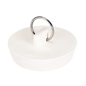 uxcell rubber sink plug, white drain stopper fit 2-3/32" to 2-3/16" drain with hanging ring for bathtub kitchen and bathroom