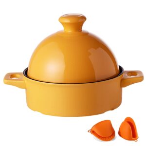 ylwx tajine pot moroccan, lead free clay pot for cooking, handcraft traditional tagine crock pot, slow cooker ceramic (color : orange)