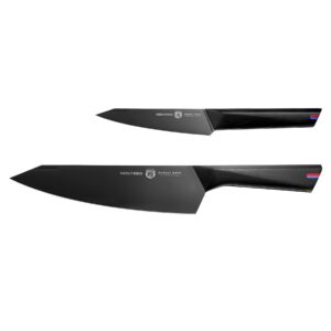 sharp kitchen knives set of 2-8.5 inch chef knife & 5 inch kitchen utility knife, pro chopping & cutting knife with high carbon 7cr17mov stainless steel & titanium nitride coated