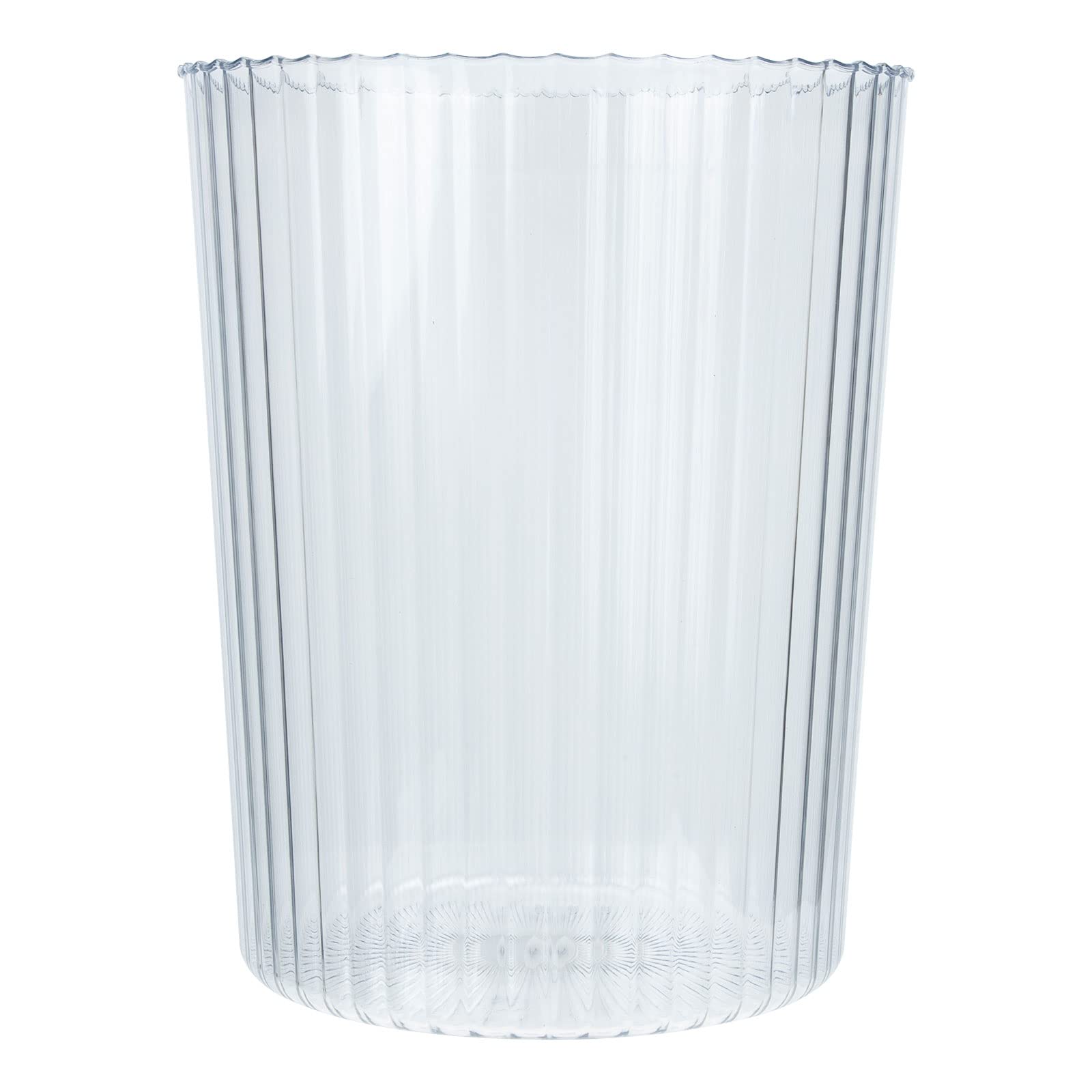 LIFKOME Plastic Waste Basket, Clear Round Trash Can Small Wastebasket Garbage Container Bin for Bathroom, Bedroom, Kitchen, Home, Office