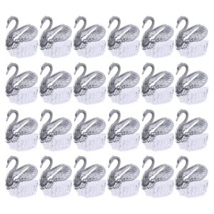 24pcs wedding candy boxes swan shaped candy containers packing boxes ornament fillable pouch party favors for wedding bridal shower party supplies silver